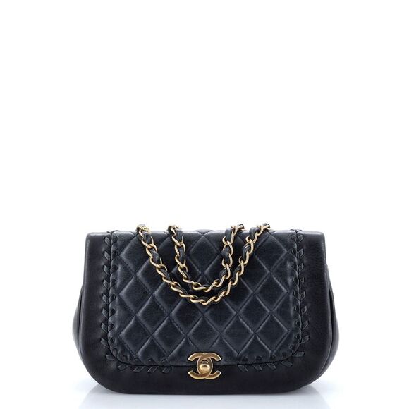 CHANEL | Bags | Chanel Bicolor Braided Saddle Flap Bag Quilted Lambskin ...